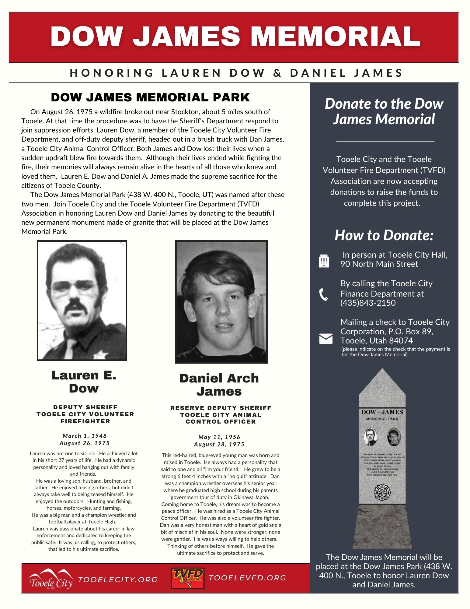Dow James Monument Dedication